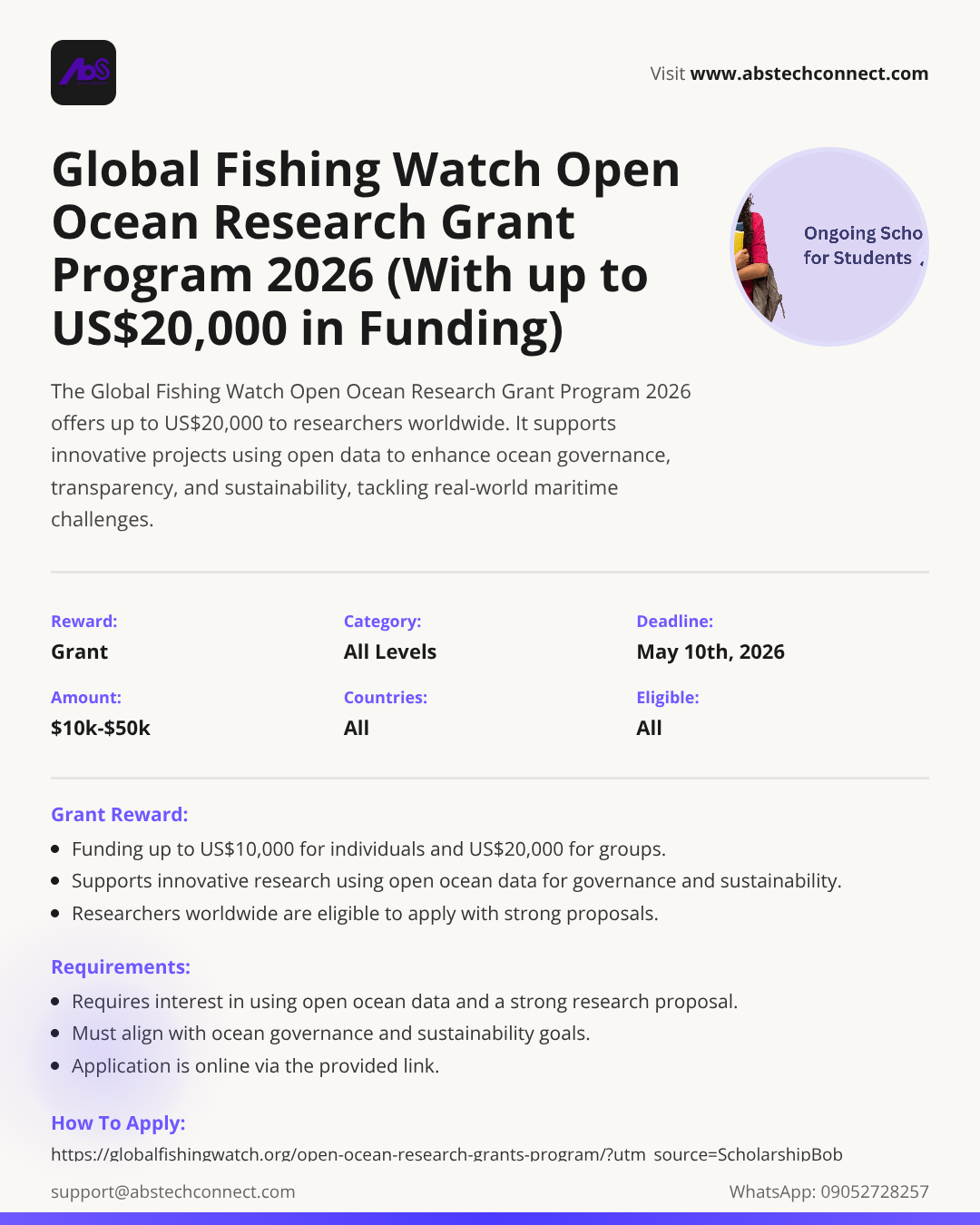 global fishing watch open ocean research grant program 2026 (with up to ...